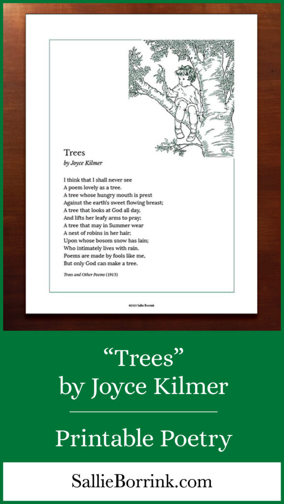 “Trees” by Joyce Kilmer | Printable Poem | A Quiet Simple Life | Sallie ...