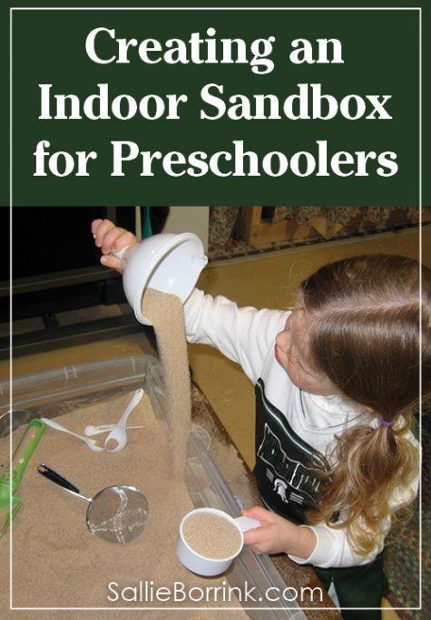 Easy Indoor Sandbox For Preschoolers | Sallie Borrink