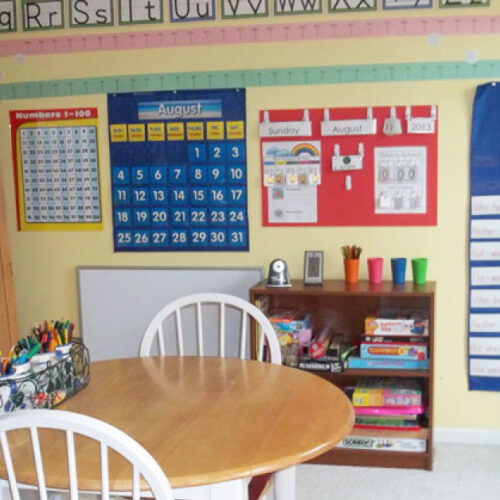 Our Homeschool Learning Room For First Grade - Sallie Borrink