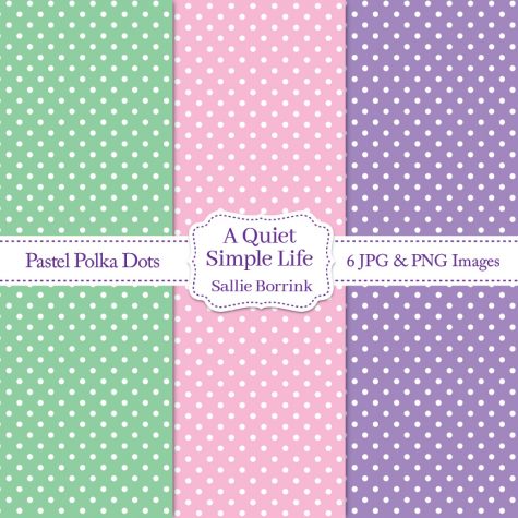 Winter Polka Dots Digital Papers - A Quiet Simple Life with Sallie Borrink