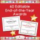 Editable End-of-the-Year Certificates - Color and Black/White - A Quiet ...