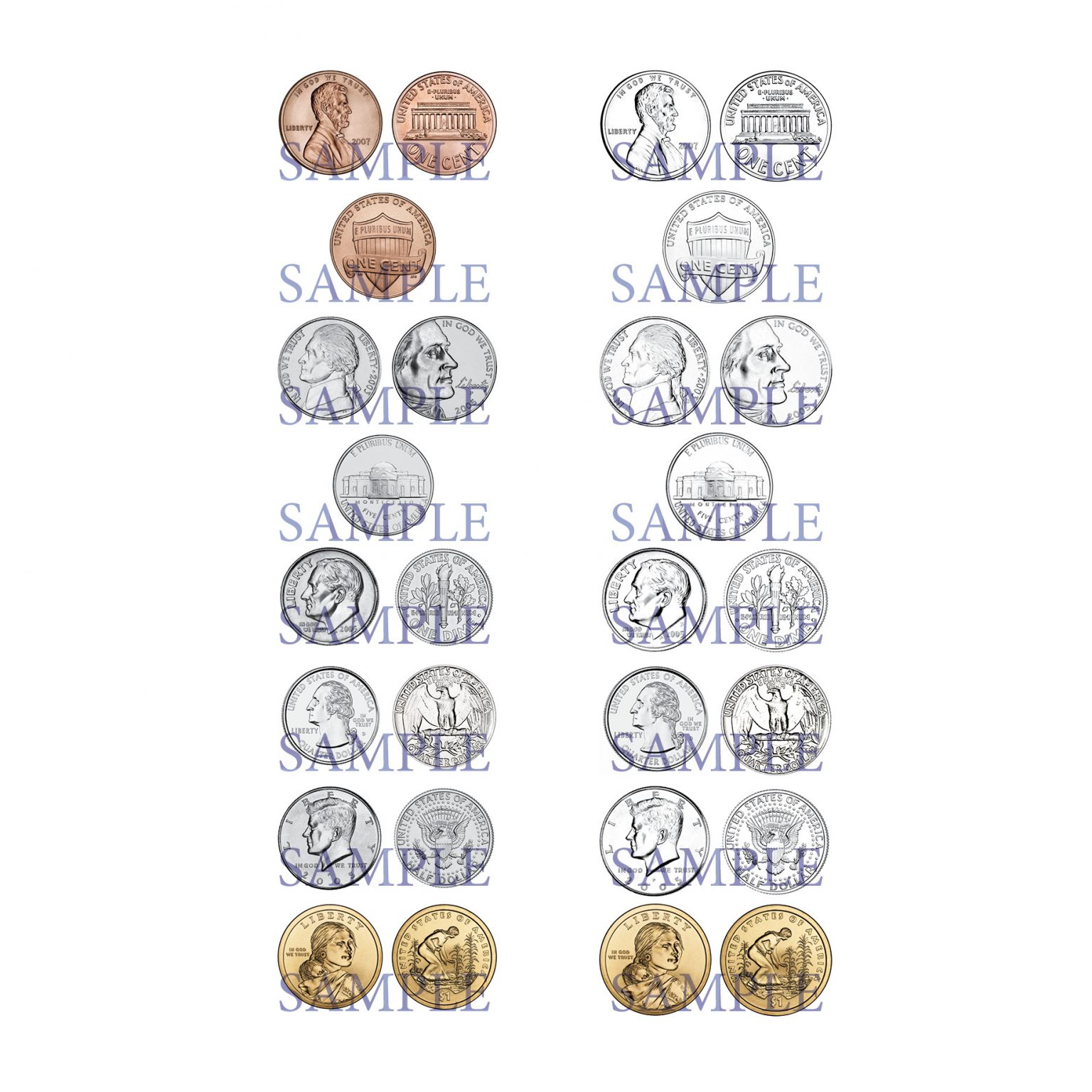 U.S. Coins Clip Art - Realistic, Photographic | Sallie Schaaf Borrink