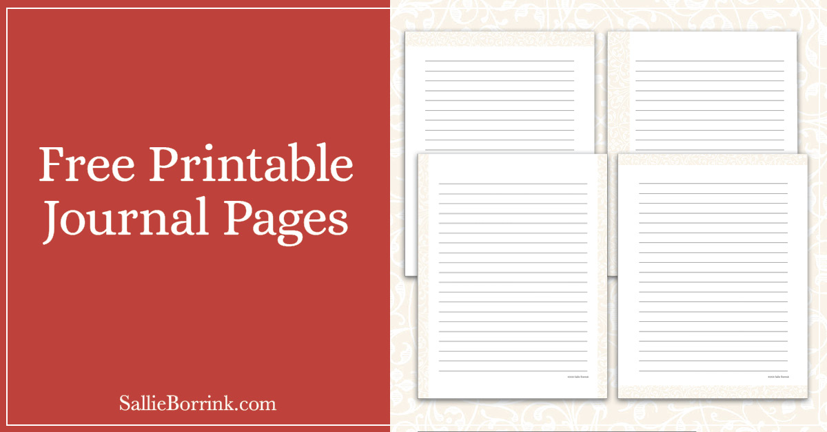 Free Printable Journal Pages | A Quiet Simple Life | Sallie Borrink