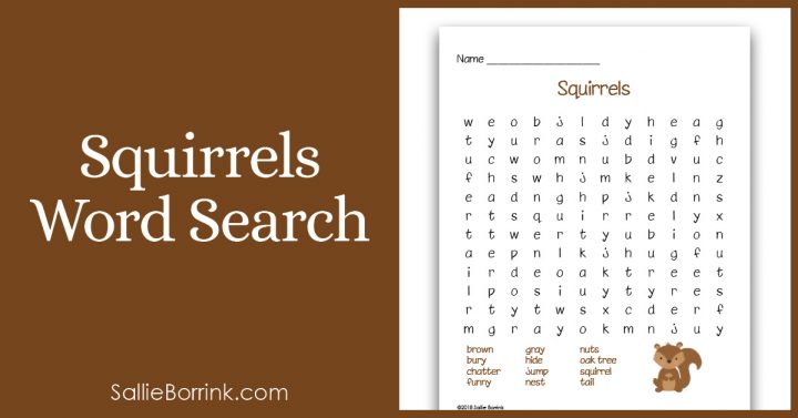 Squirrels Word Search Printable - A Quiet Simple Life with Sallie Borrink