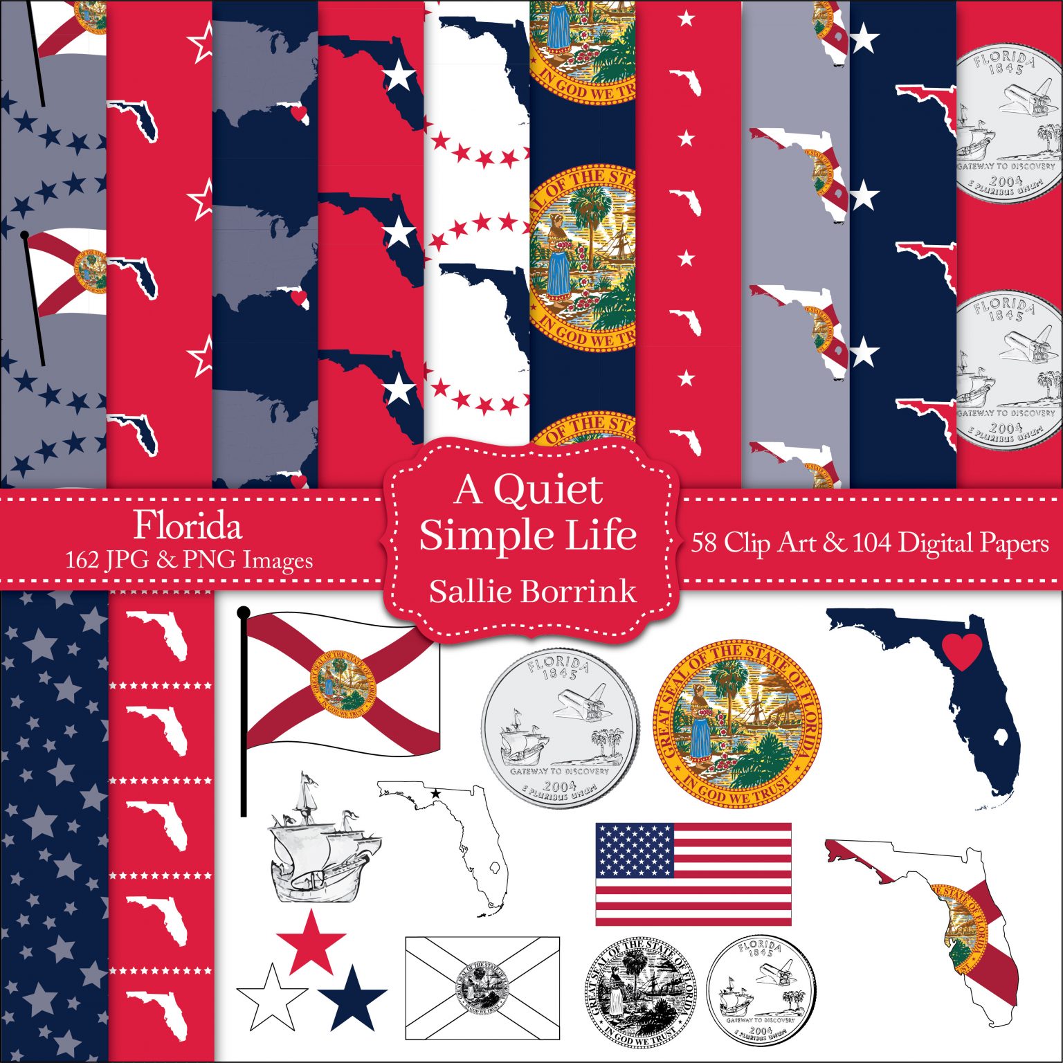 50 U.S. State Seals Clip Art - A Quiet Simple Life with Sallie Borrink