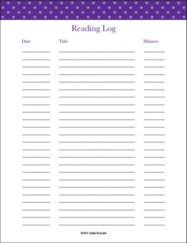 Reading Log Printables for Kids | Polka Dots in 12 Colors | A Quiet ...