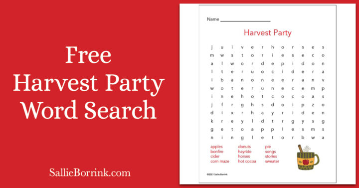 Free Harvest Party Word Search For Kids | A Quiet Simple Life | Sallie ...