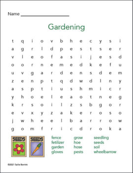 Free Gardening Word Search Printable | Sallie Schaaf Borrink