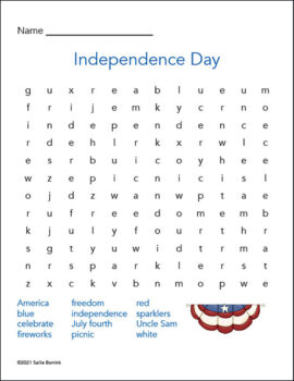 Free Independence Day Word Search | Sallie Borrink