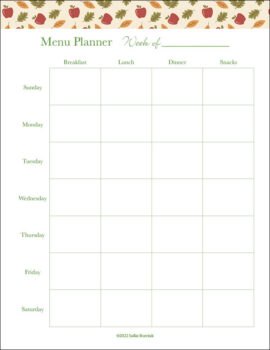 Free Printable Weekly Menu Planner | A Quiet Simple Life