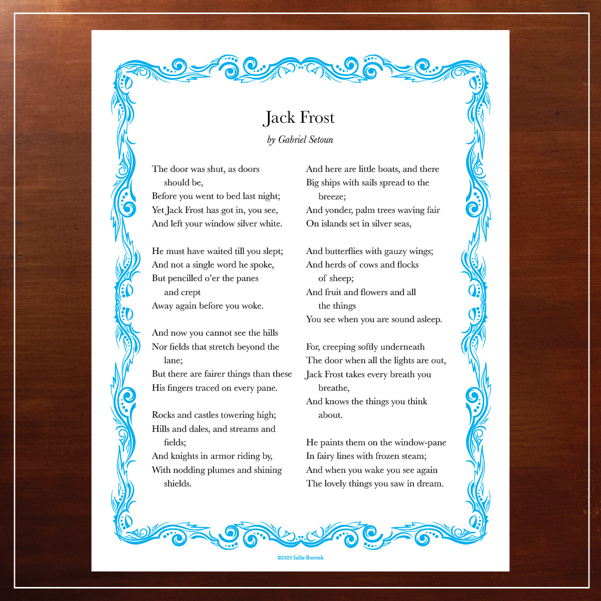“Jack Frost” by Gabriel Setoun | Printable Poem | A Quiet Simple Life