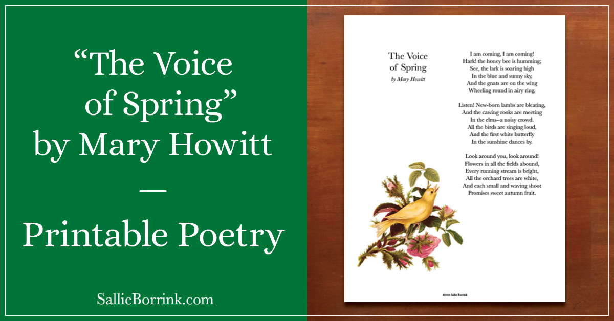 “The Voice of Spring” by Mary Howitt | Printable Poem | A Quiet Simple ...