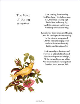 “The Voice of Spring” by Mary Howitt | Printable Poem | A Quiet Simple Life