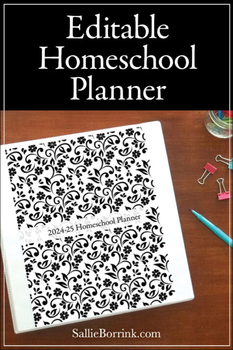 Printable Homeschool Planner - Editable & Fillable - Black & White ...