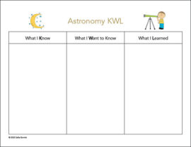 Astronomy KWL - 2 Versions | Sallie Schaaf Borrink