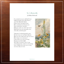 “To A Butterfly” by William Wordsworth | Printable Poem | A Quiet ...