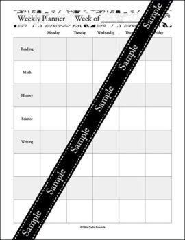 Editable Homeschool Planner | Black & White Floral for March 2024 ...