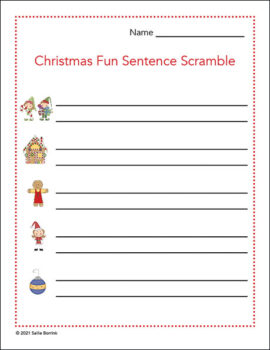 Christmas Sentence Scramble Printable Activity | Sallie Schaaf Borrink