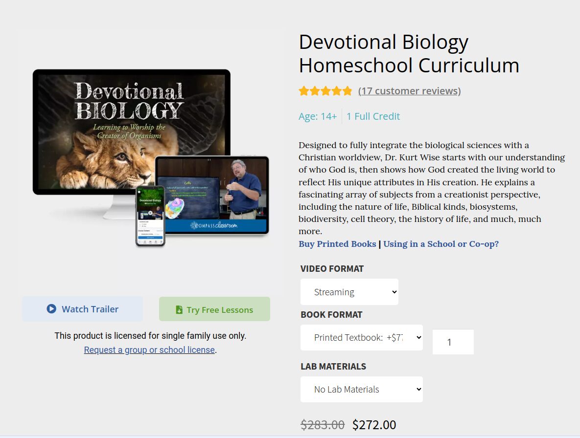 Review of Devotional Biology from Compass Classroom | Sallie Schaaf Borrink