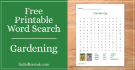 Free Printable Gardening Word Search | Sallie Borrink