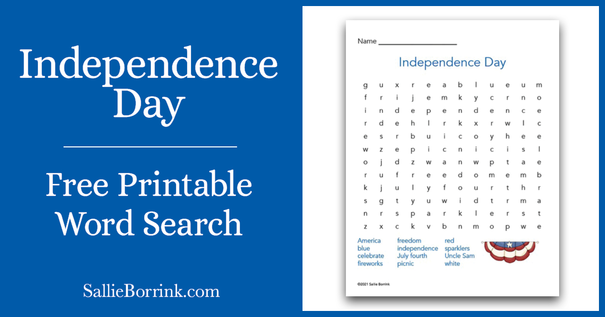Free Independence Day Word Search | A Quiet Simple Life | Sallie Borrink