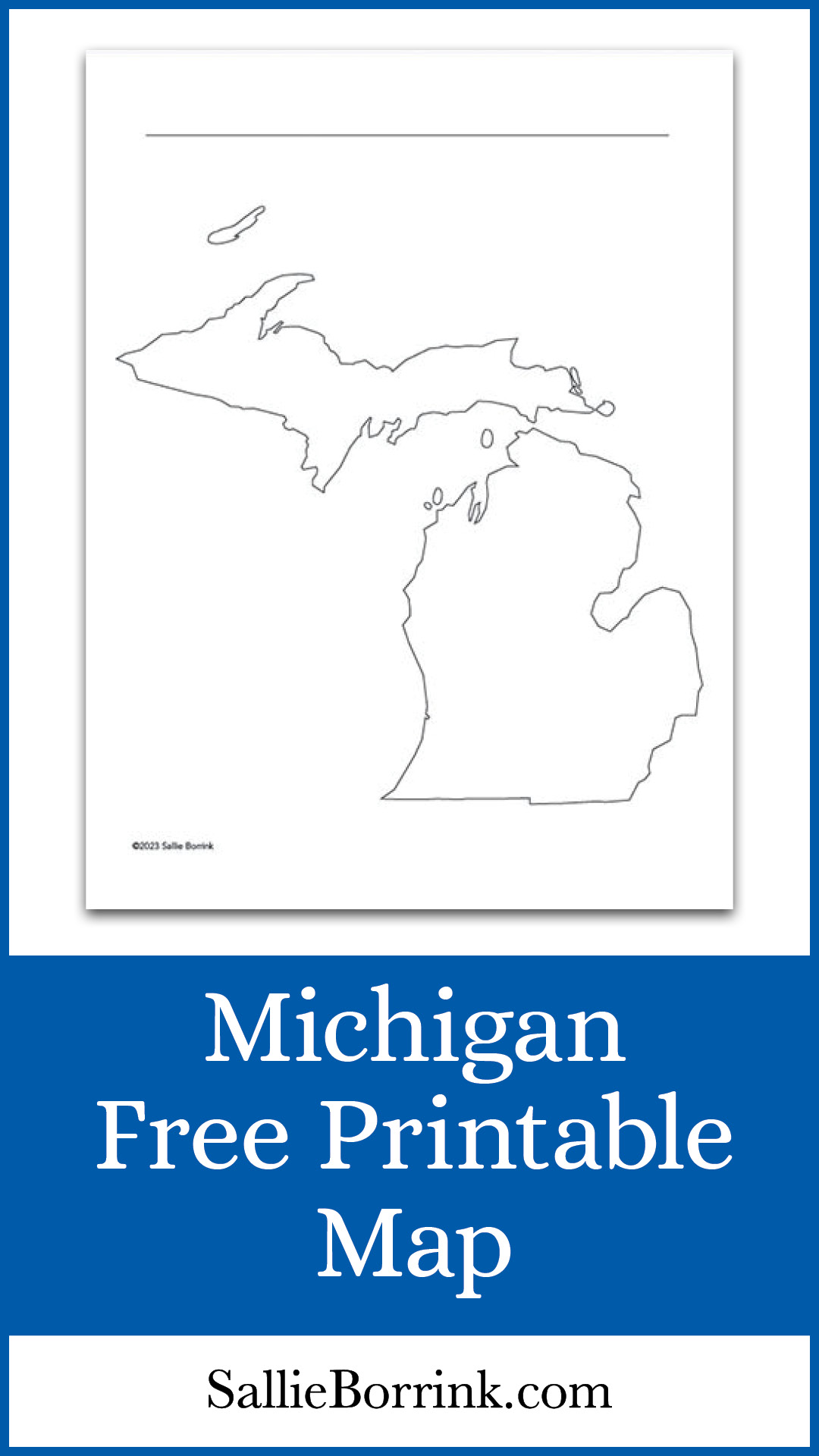 Free Michigan Map Printable for Kids | Sallie Borrink