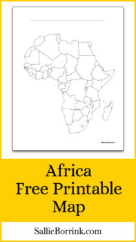 Free Printable Africa Map – Blank Outline for Homeschool | Sallie Borrink