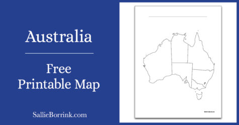 Free Printable Australia Map – Blank Outline for Homeschool | Sallie ...