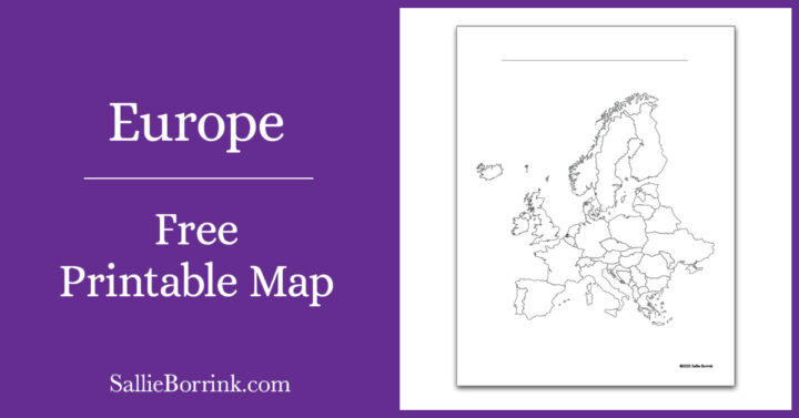 Free Printable Europe Map – Blank Outline for Geography | Sallie Schaaf ...
