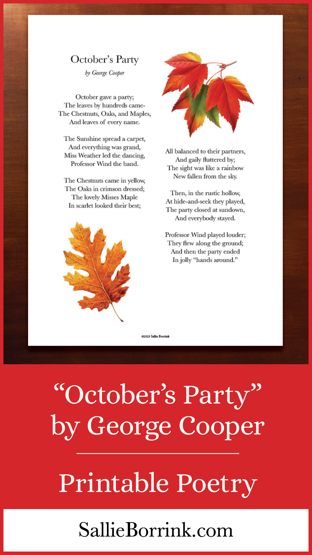 “October’s Party” by George Cooper | Printable Poem | A Quiet Simple ...