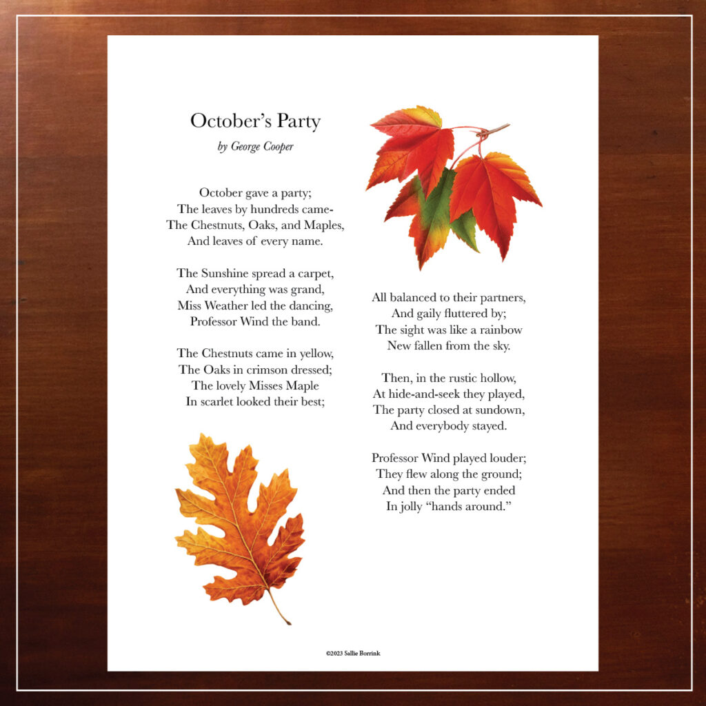 “October’s Party” by George Cooper | Printable Poem | A Quiet Simple Life