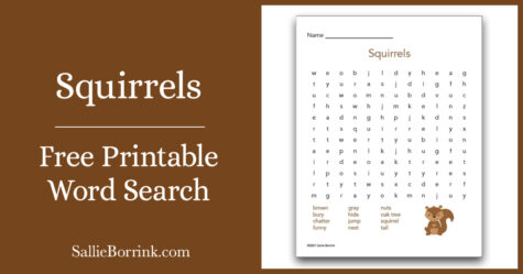 Free Squirrels Word Search Printable | A Quiet Simple Life | Sallie Borrink
