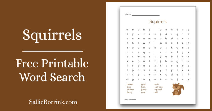 Free Squirrels Word Search Printable | A Quiet Simple Life | Sallie Borrink