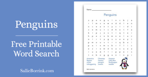 Free Penguin Word Search Printable | Sallie Schaaf Borrink