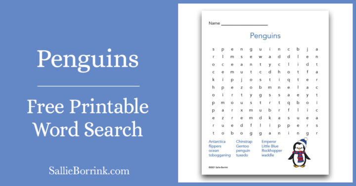 Free Penguin Word Search Printable | Sallie Schaaf Borrink