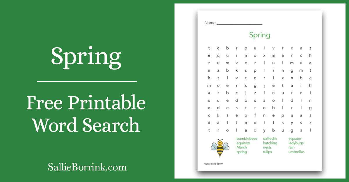 Free Spring Word Search Printable | Sallie Schaaf Borrink