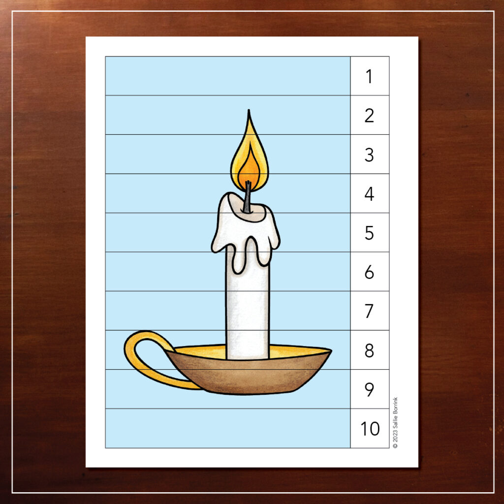 Cozy Candle Counting Puzzle Free Printable | A Quiet Simple Life