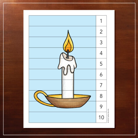 Cozy Candle Counting Puzzle Free Printable | A Quiet Simple Life