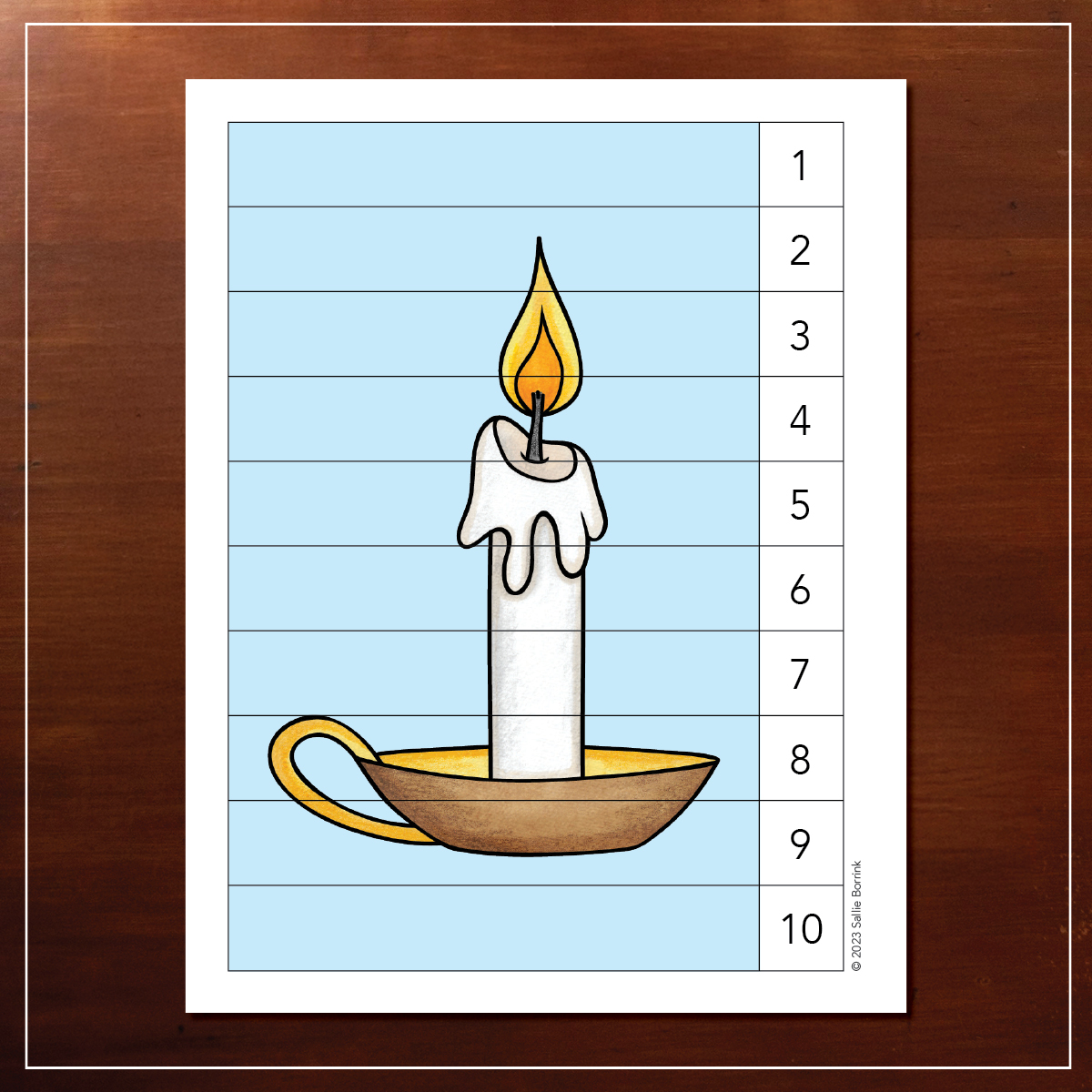 Cozy Candle Counting Puzzle Free Printable | A Quiet Simple Life
