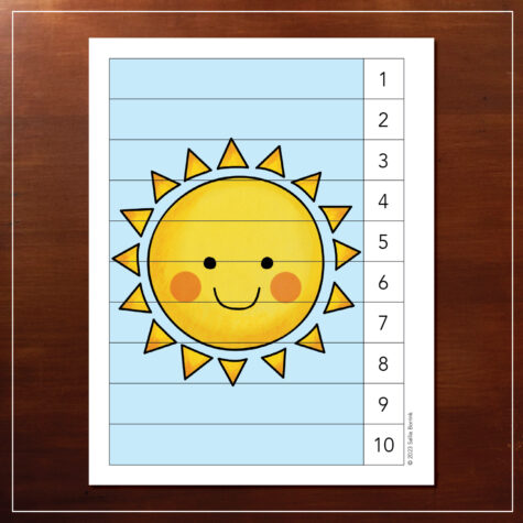 Happy Sun Counting Puzzle Printable 1-10 | A Quiet Simple Life