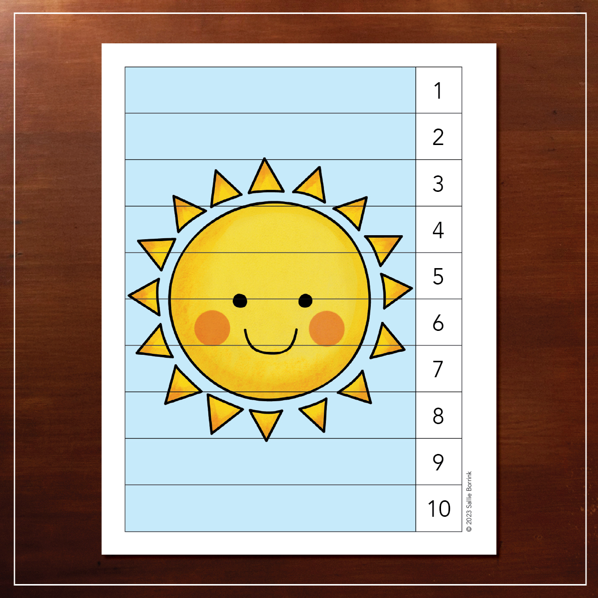 Happy Sun Counting Puzzle Printable 1-10 | A Quiet Simple Life