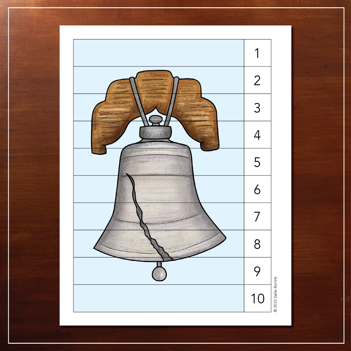 Liberty Bell Counting Puzzle Free Printable | A Quiet Simple Life