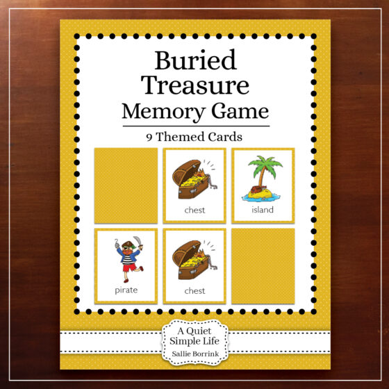 Buried Treasure Memory Game Free Printable | A Quiet Simple Life