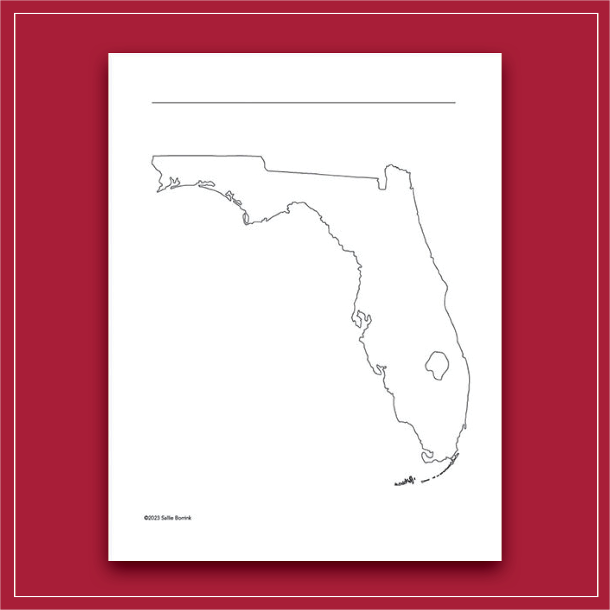 Free Florida Map Printable for Geography & State Studies | A Quiet ...