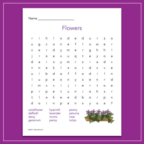 Free Flowers Word Search Printable | A Quiet Simple Life