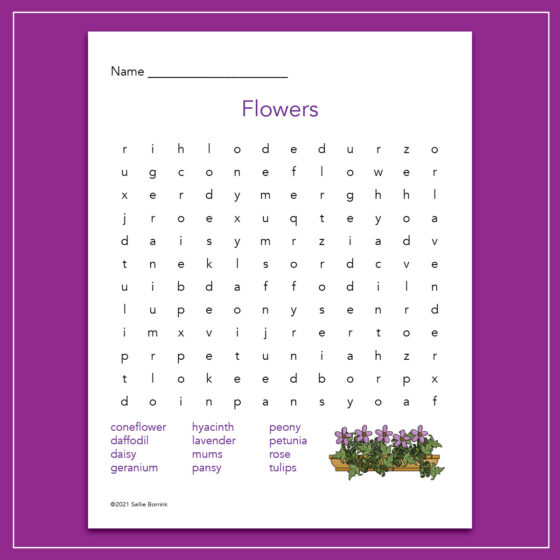 Free Flowers Word Search Printable | A Quiet Simple Life