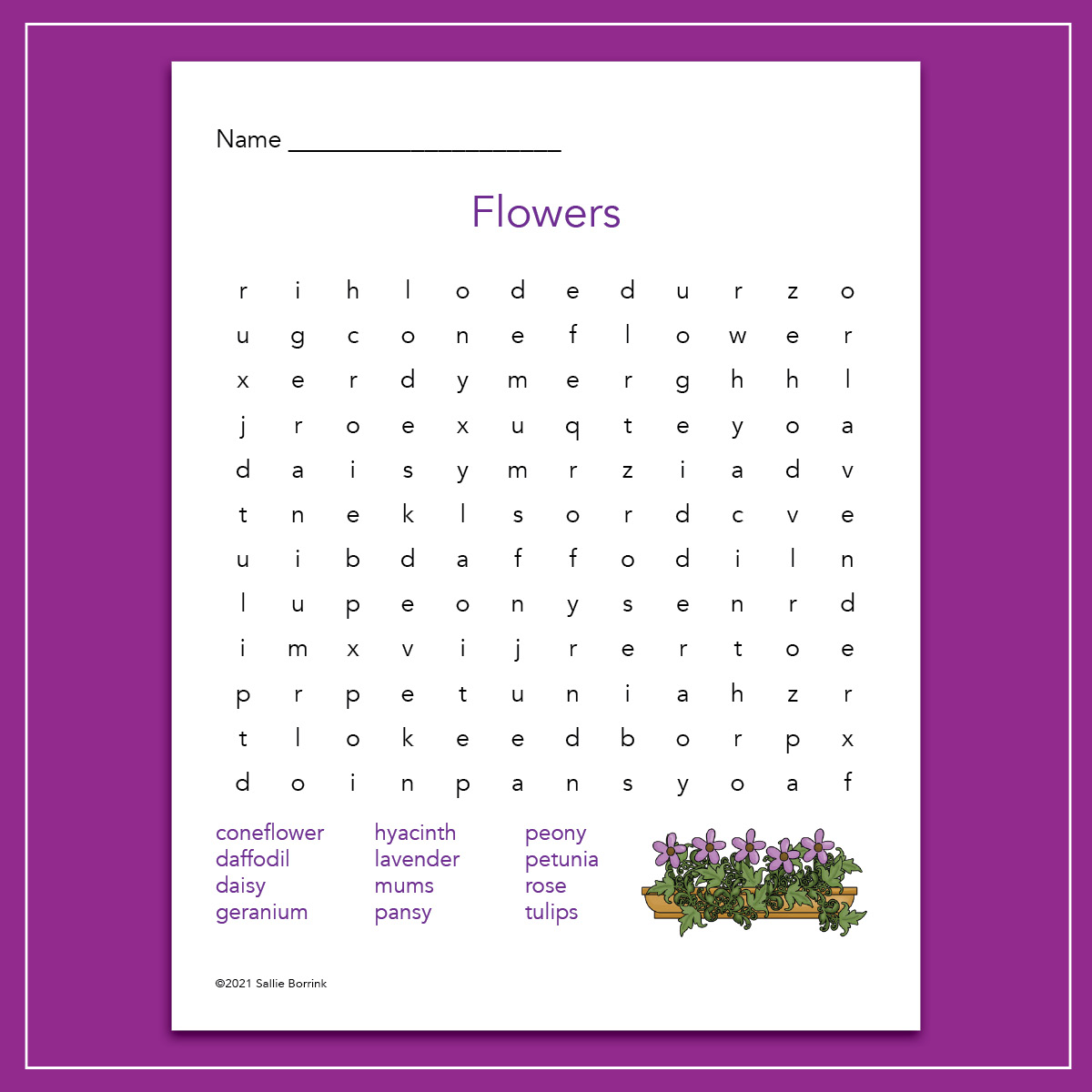 Free Flowers Word Search Printable | A Quiet Simple Life