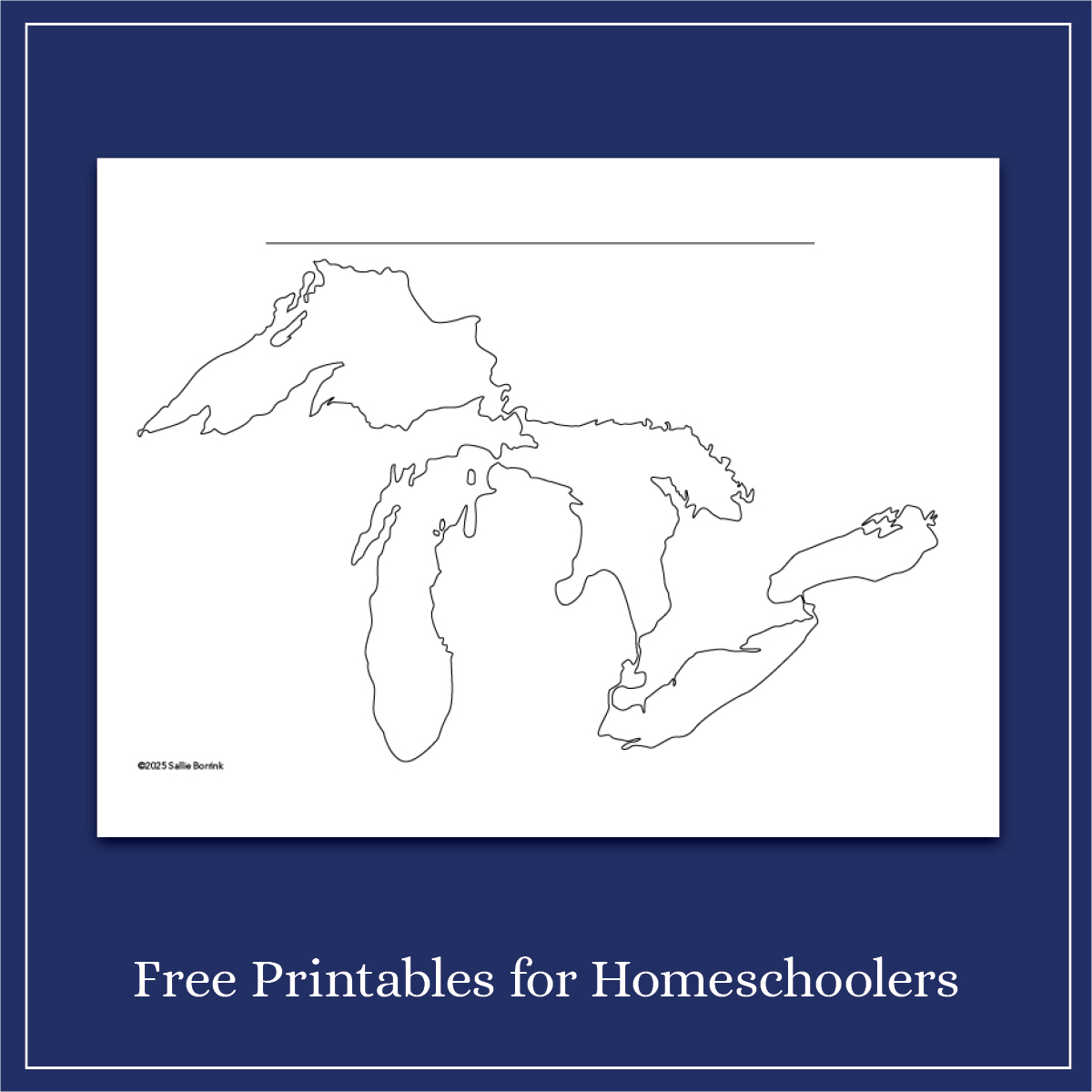 Free Great Lakes Map Printable for Homeschool Unit Studies | A Quiet ...