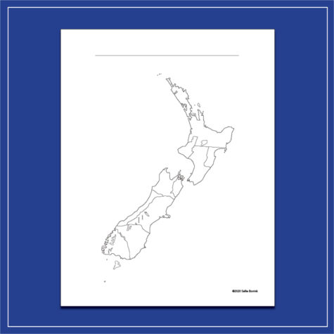 Free Printable New Zealand Map – Blank Outline | A Quiet Simple Life