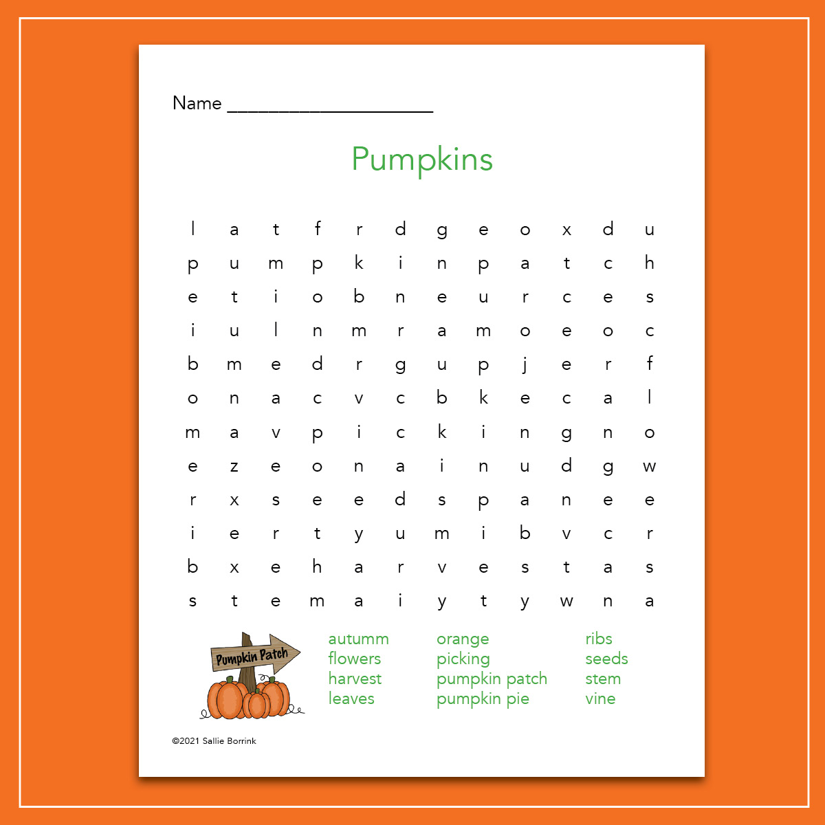 Free Pumpkins Word Search Printable | A Quiet Simple Life